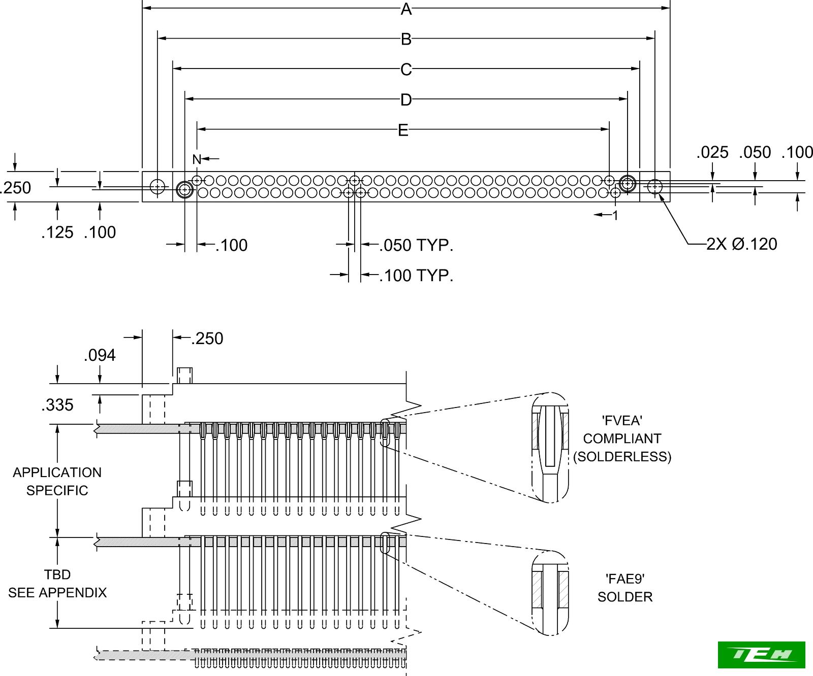 IEH | HGM 2 Row Receptacle, Stacking