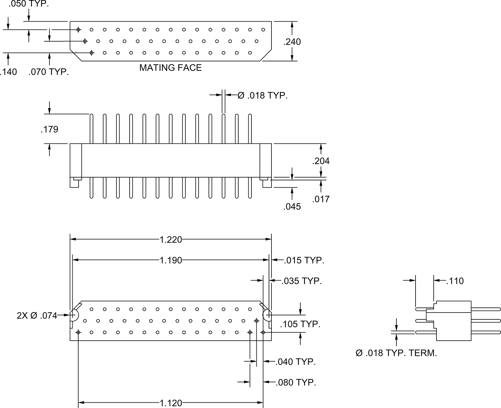 IEH | HGC/HGS 3 Row Plug, Straight