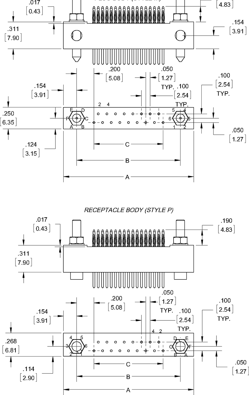IEH | HMK 2 Row Uninterrupted, Pin, Compliant